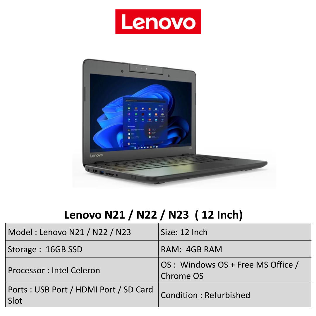 Lenovo 12 Inch Laptop | Windows OS | Free MS Office | Chromebook ...