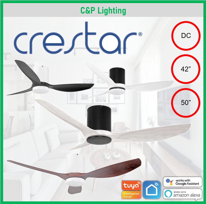 [New Launch] Crestar Hiro 42" / 50" DC Smart Wifi Ceiling Fan with ...