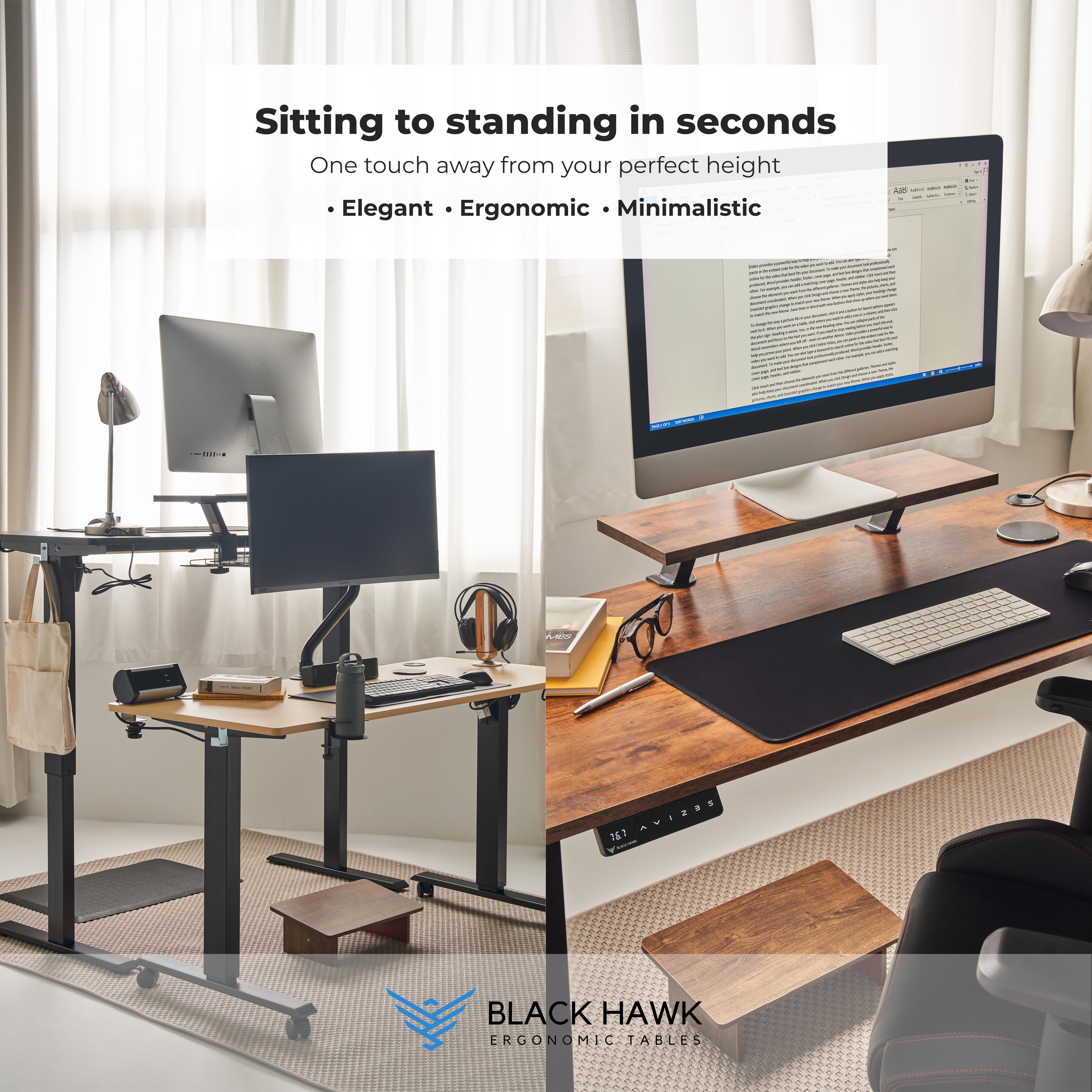 🦅 (𝐒𝐆 𝐒𝐓𝐎𝐂𝐊) Black Hawk Ergonomic Standing Desk / Standing Table ...