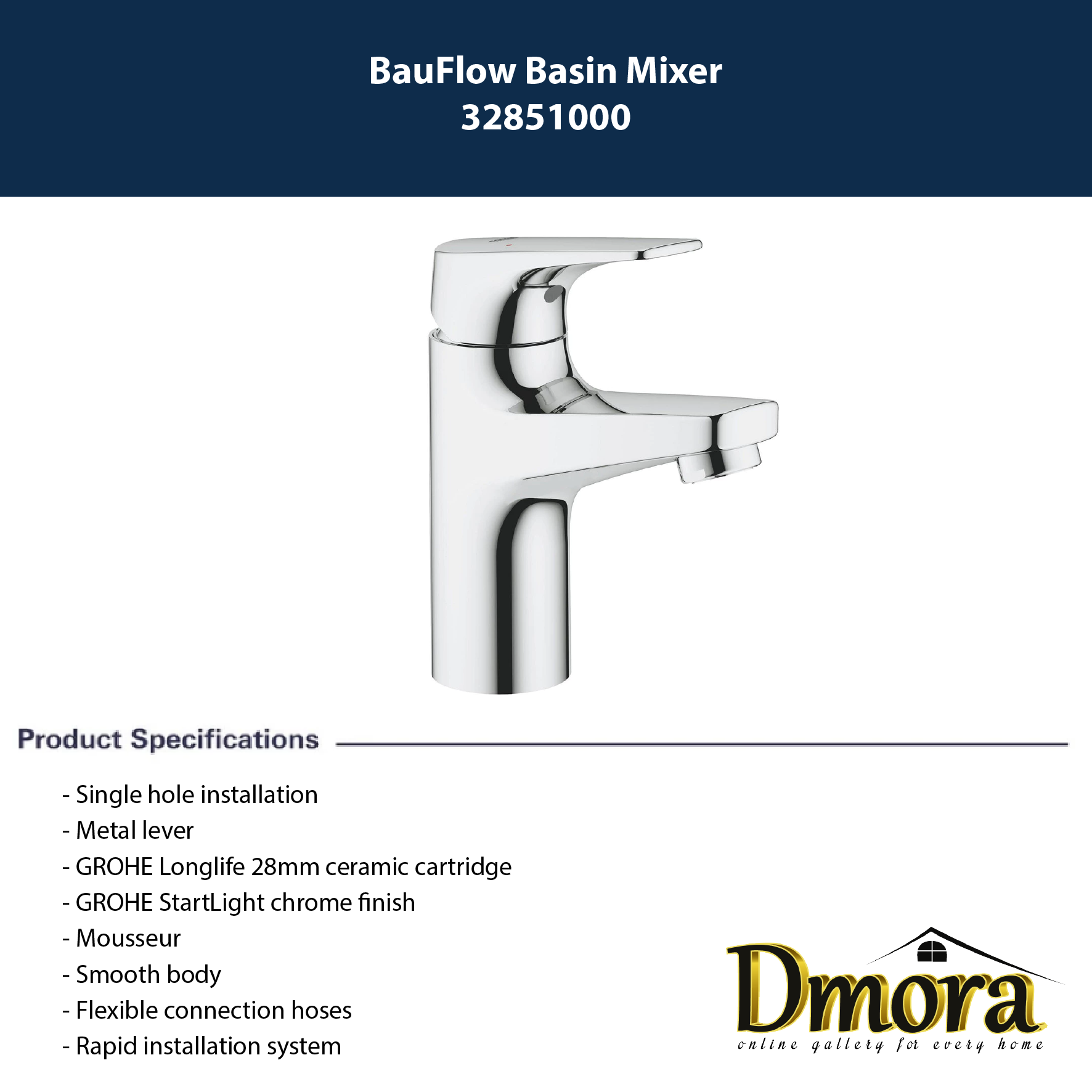 GROHE 32851000 BauFlow Basin Mixer (Smooth Body) | Shopee Singapore