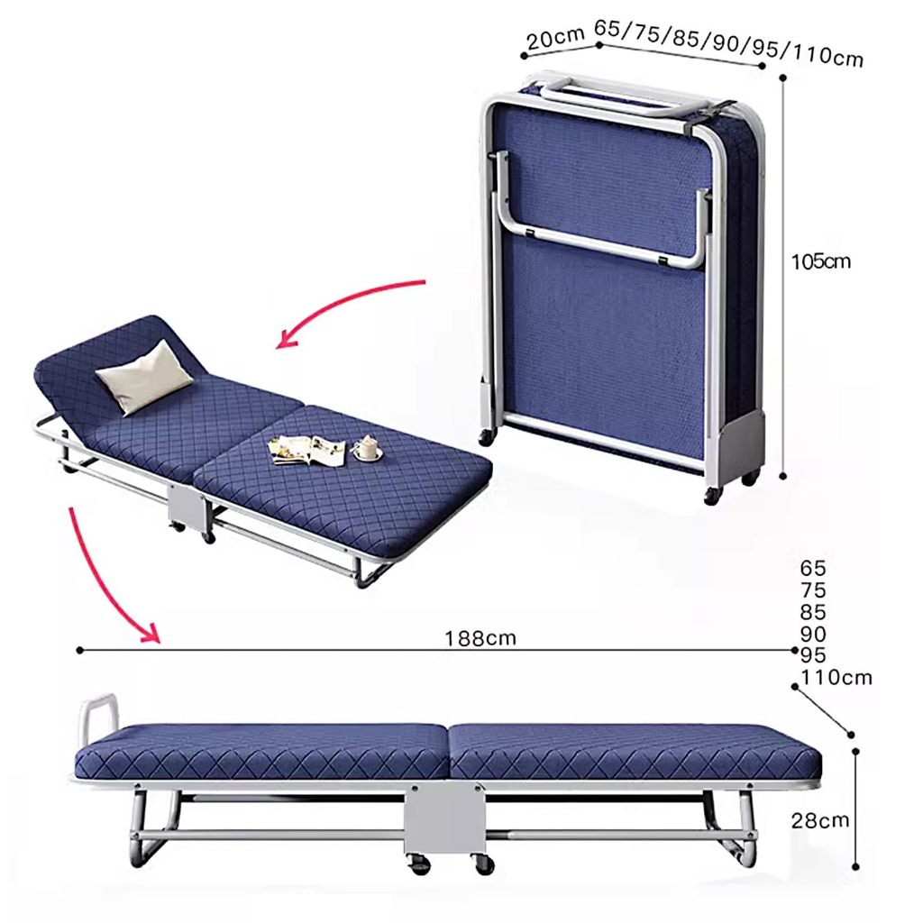 🔥【99% New】Portable single folding bed for lunch break Single foldable ...