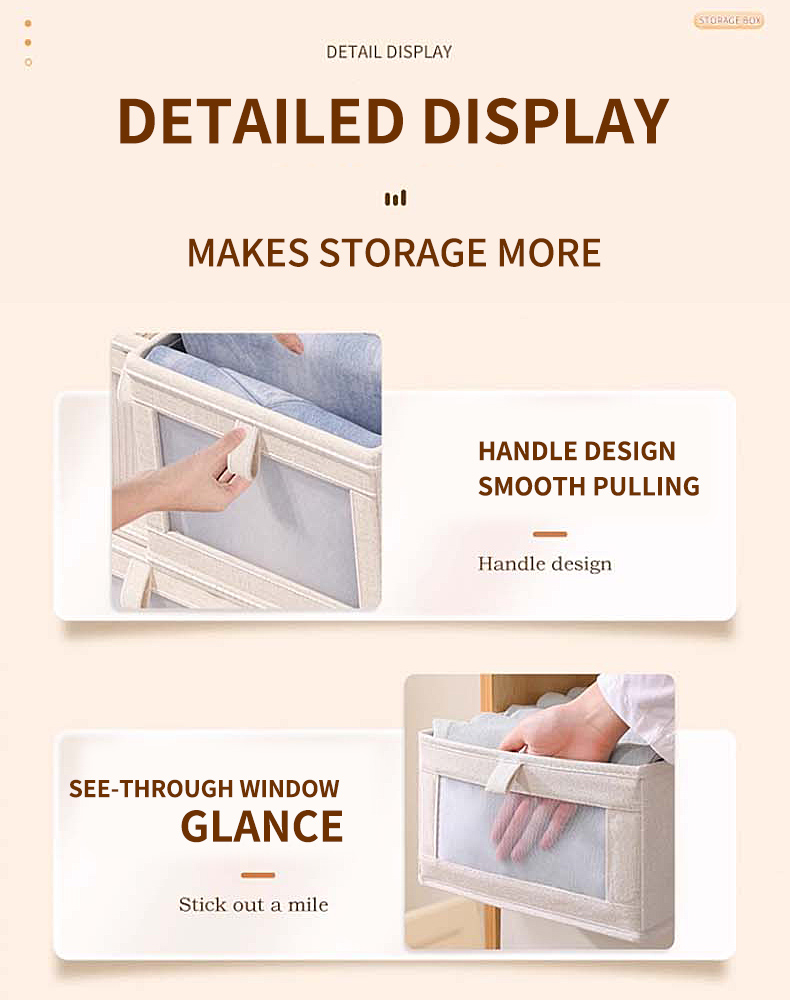 【Buy 1 Get 5 Free】Foldable Storage Box Japanese-style fabric linen ...