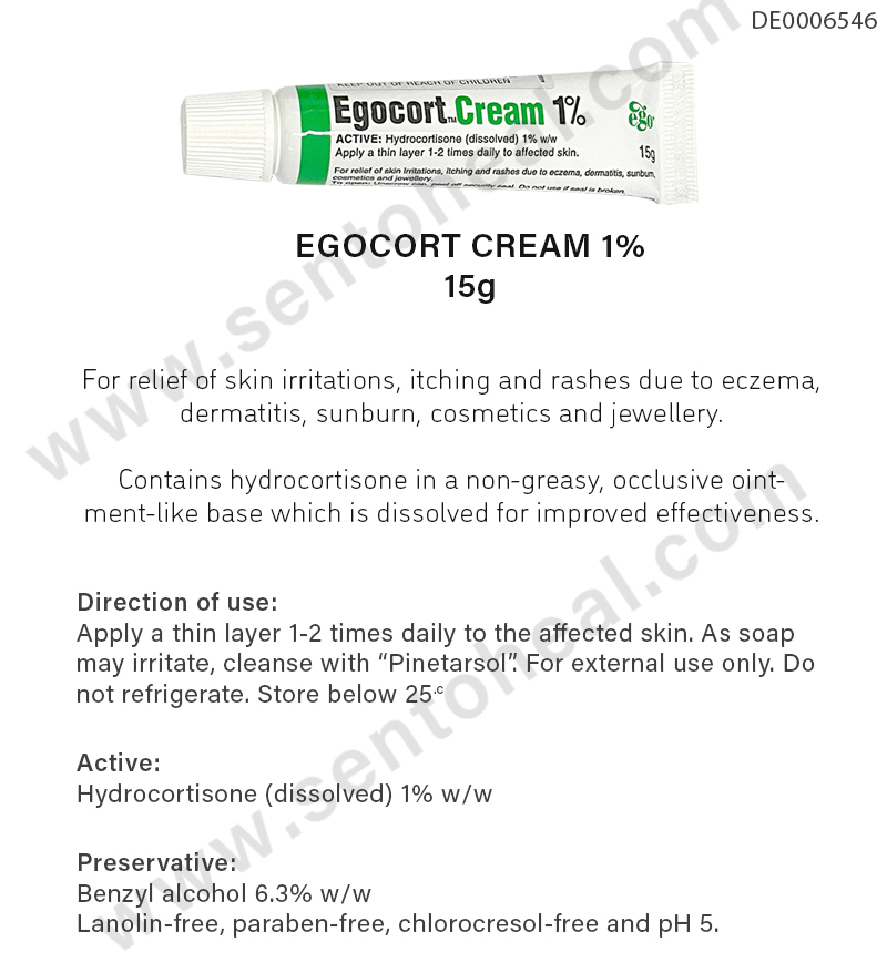 Egocort Cream 1% 15g (Hydrocortisone) | Shopee Singapore