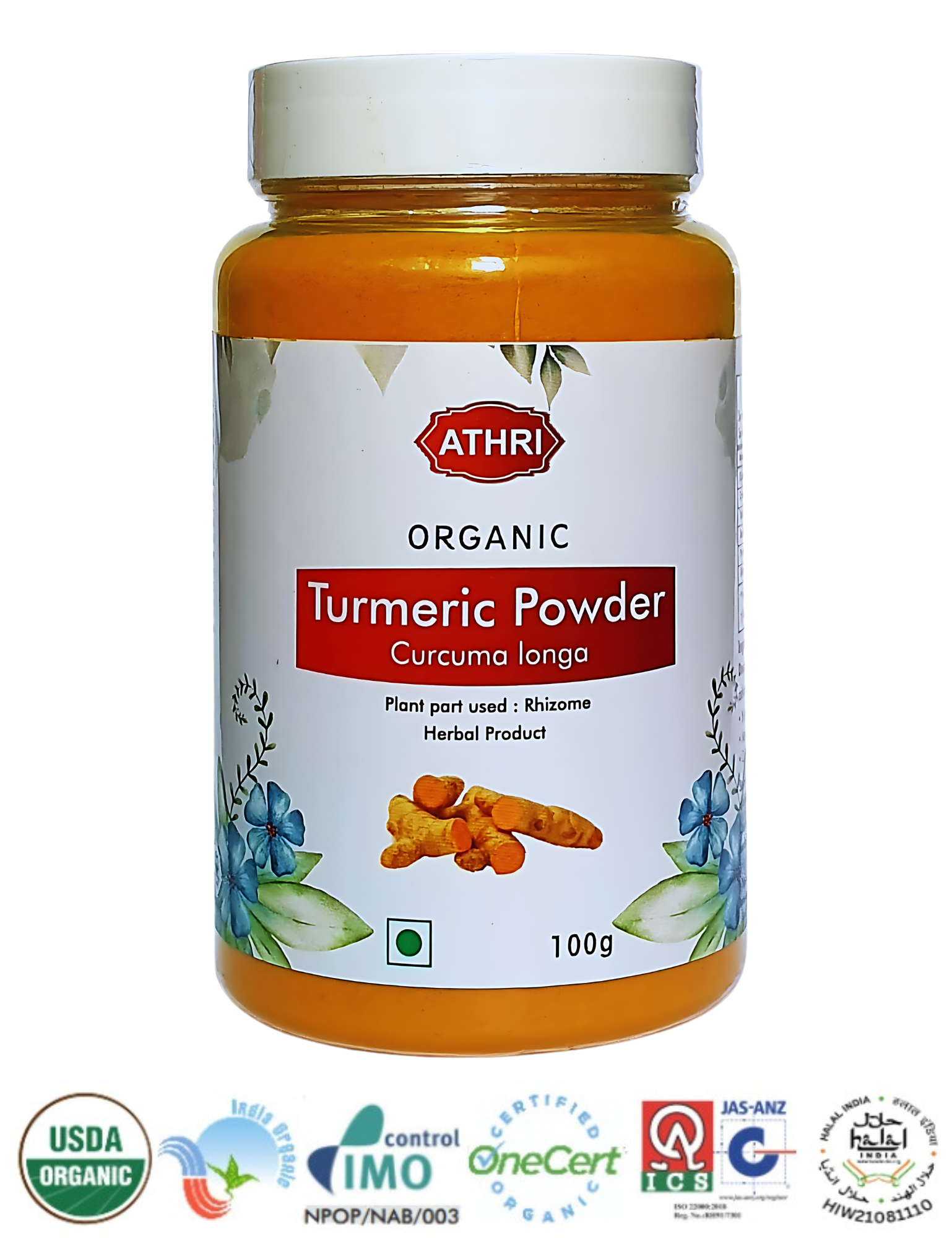 USDA & HALAL Certified - ATHRI - Organic Turmeric Powder - 100gms [Anti ...
