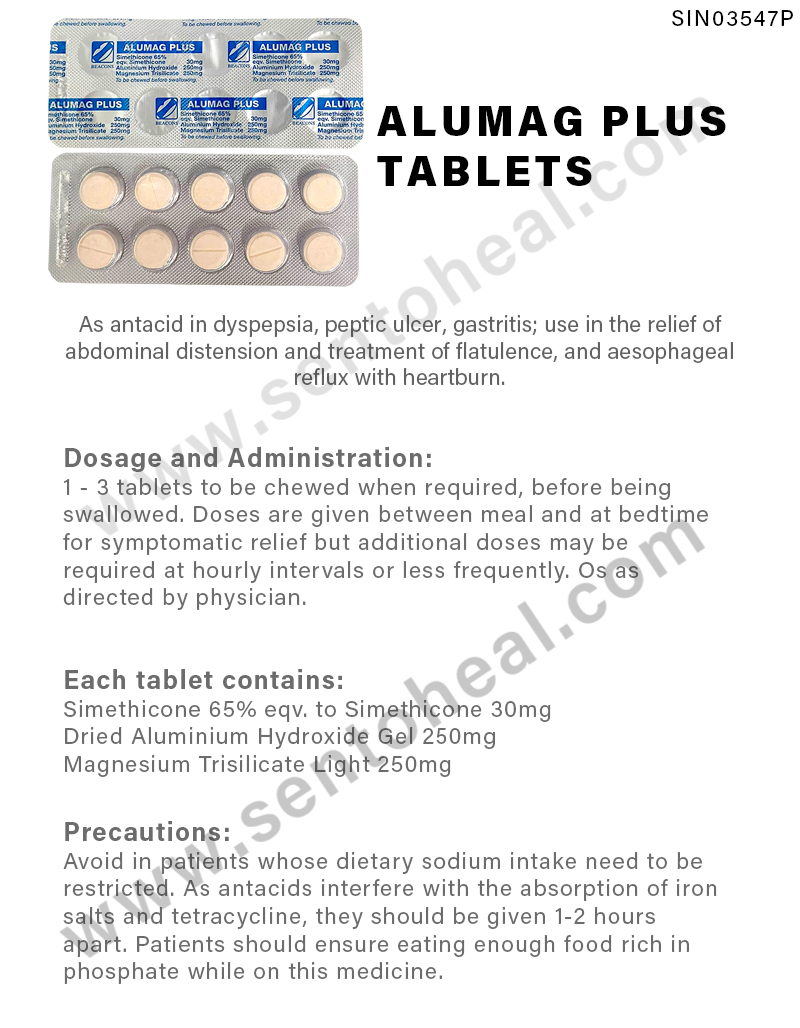 Alumag Plus Tablet 100s Beacons - Antacid/ actal/ suncal / gaviscon ...