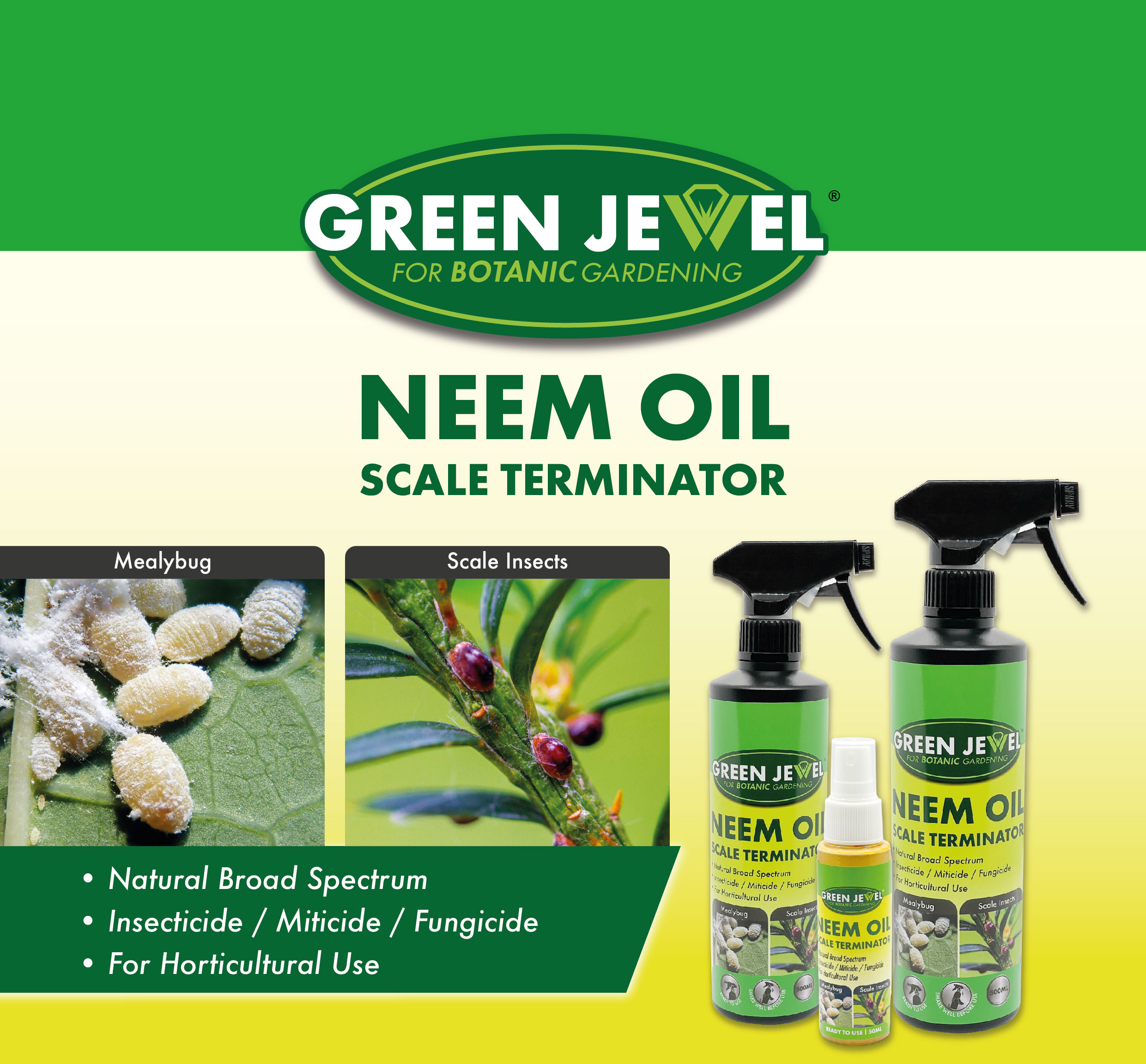 Green Jewel Organic Neem Oil - Garden Insecticide, Fungicide & Miticide ...