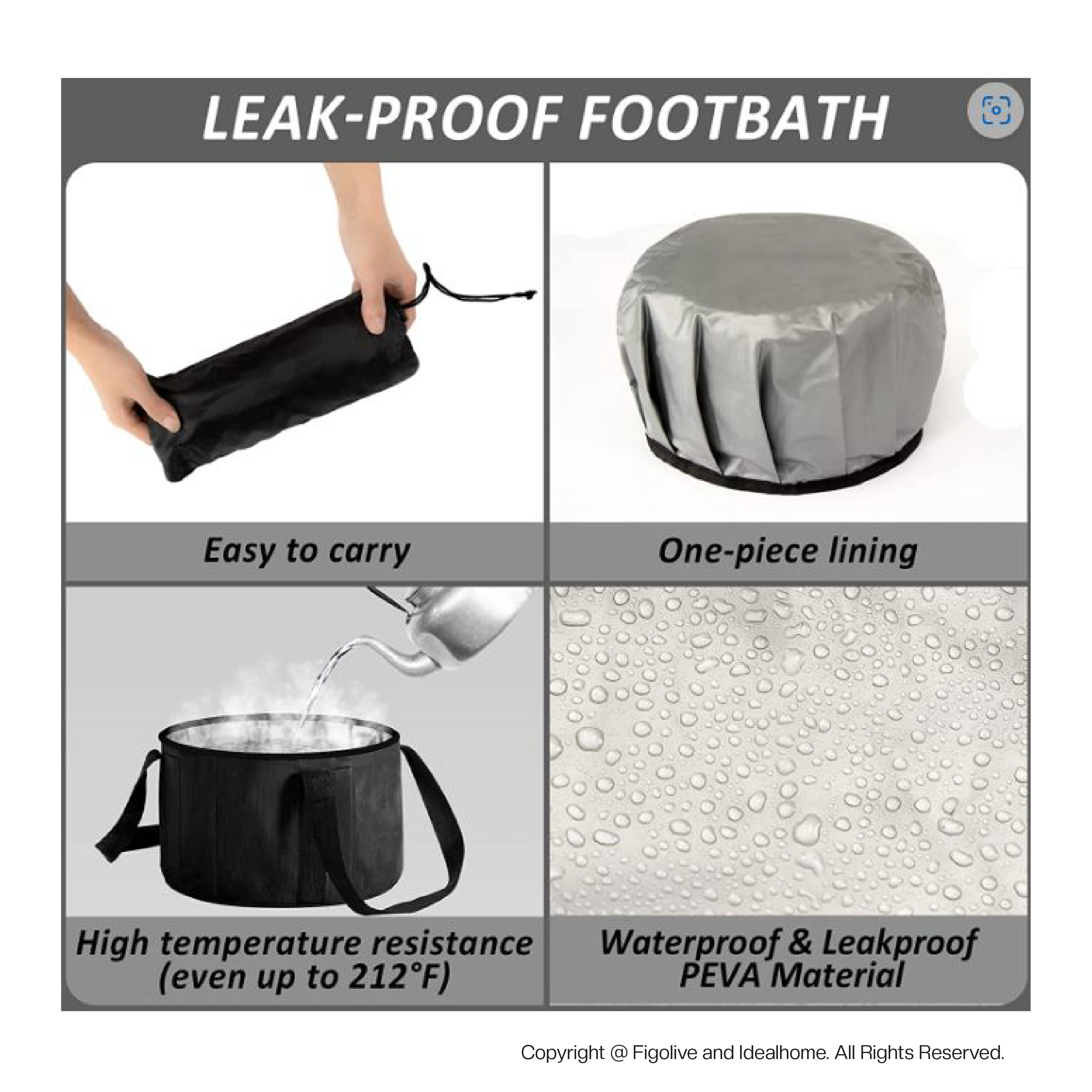 [SG Seller] Extended Height Foldable Foot Spa Bucket / Folding Bucket ...