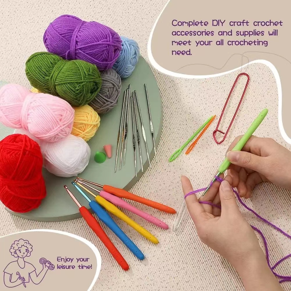 Crochet kit crochet hook set crochet kit for beginner 59 Pcs set ...