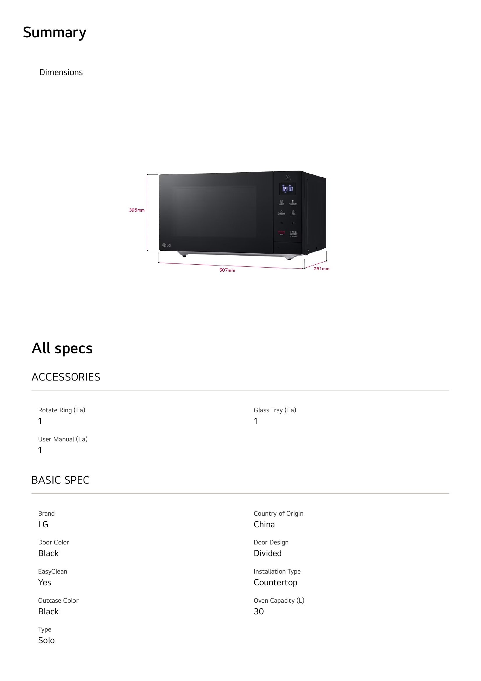 LG MS3032JAS 30L SOLO NEOCHEF MICROWAVE OVEN 1 YEAR WARRANTY | Shopee ...