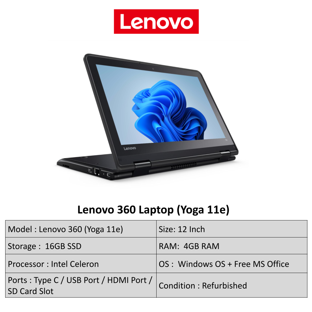 Lenovo 360 Flip Laptop | Free MS Office | Windows OS | Perfect For HBL ...