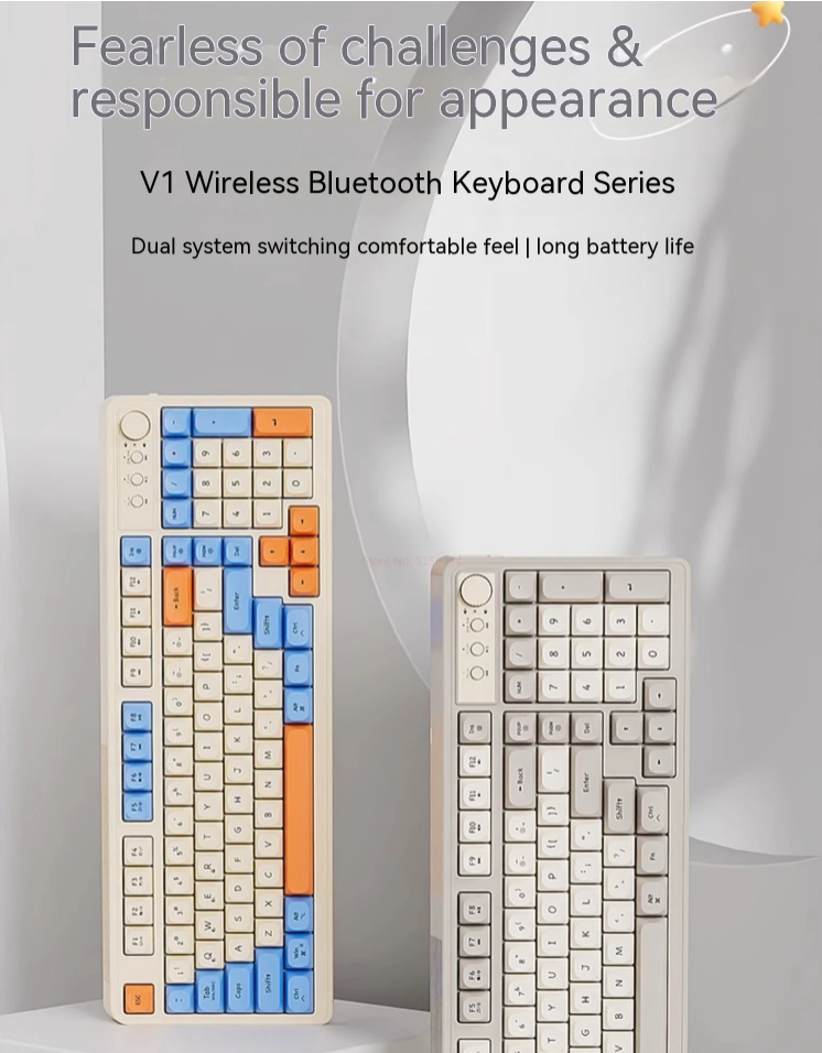 EWEADN V1 Wireless Bluetooth Gaming Keyboard 98 Keys + 16000 DPI Mouse ...