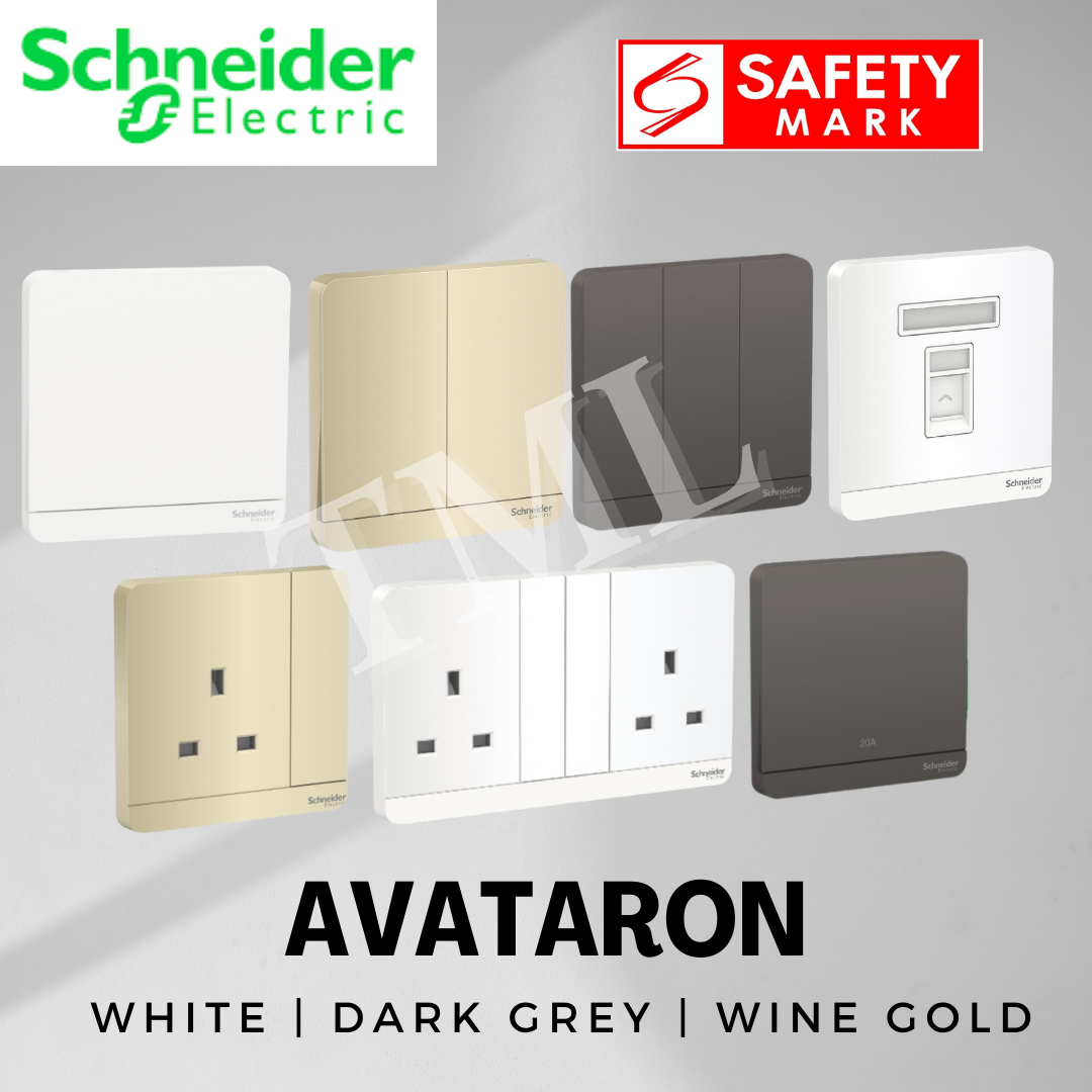 Schneider AvatarOn Switch Socket Wine Gold Dark Grey White Avatar On ...