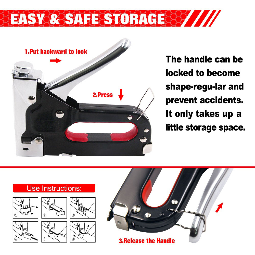 【sg】All-Steel Staple Gun Tacker U-Shape Nails Stapler Rapid Heavy Duty ...