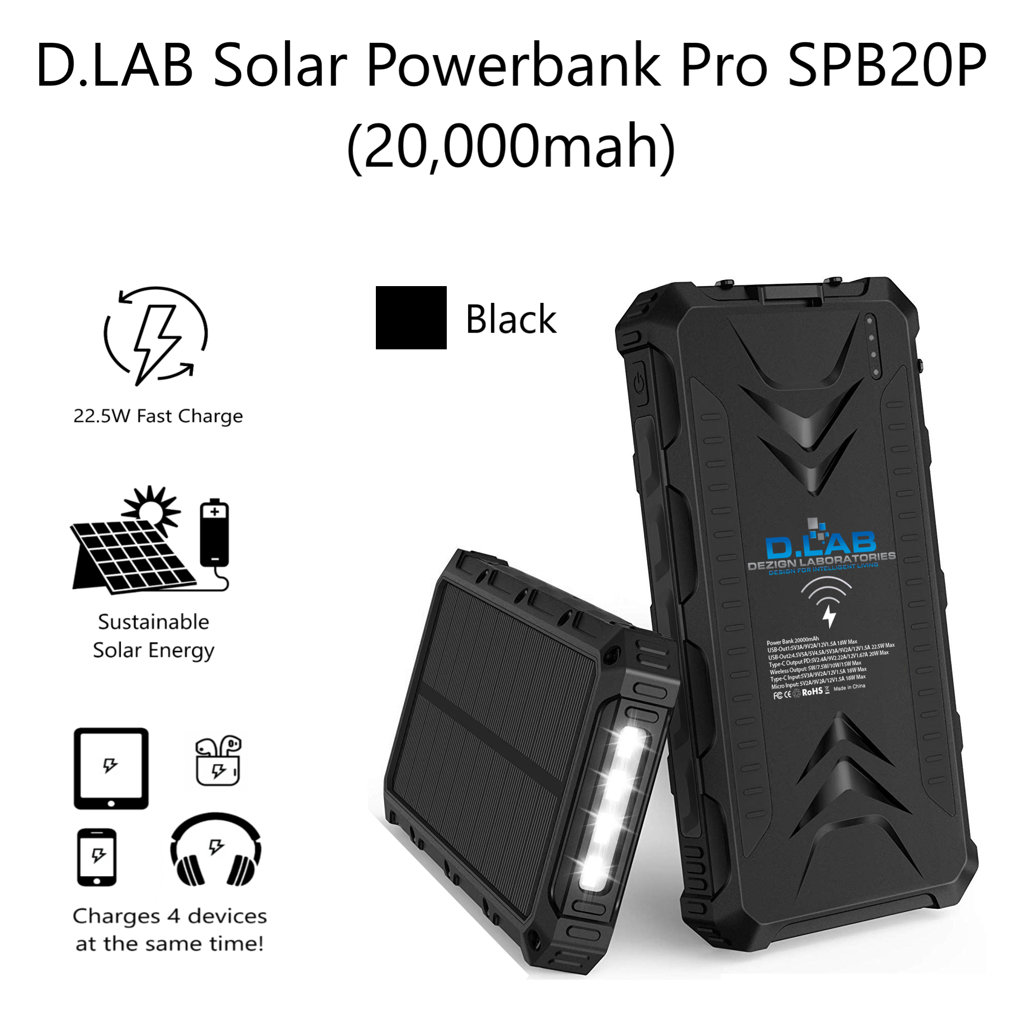 D.LAB 20k Solar Powerbank Pro (SPB20P) - Support a Homegrown Singapore ...