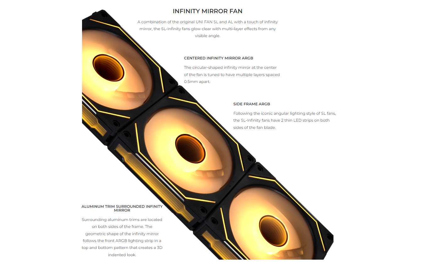 LIAN LI UNI FAN SL-INF SL 140 SL140 Infinity Single Reverse blade ...