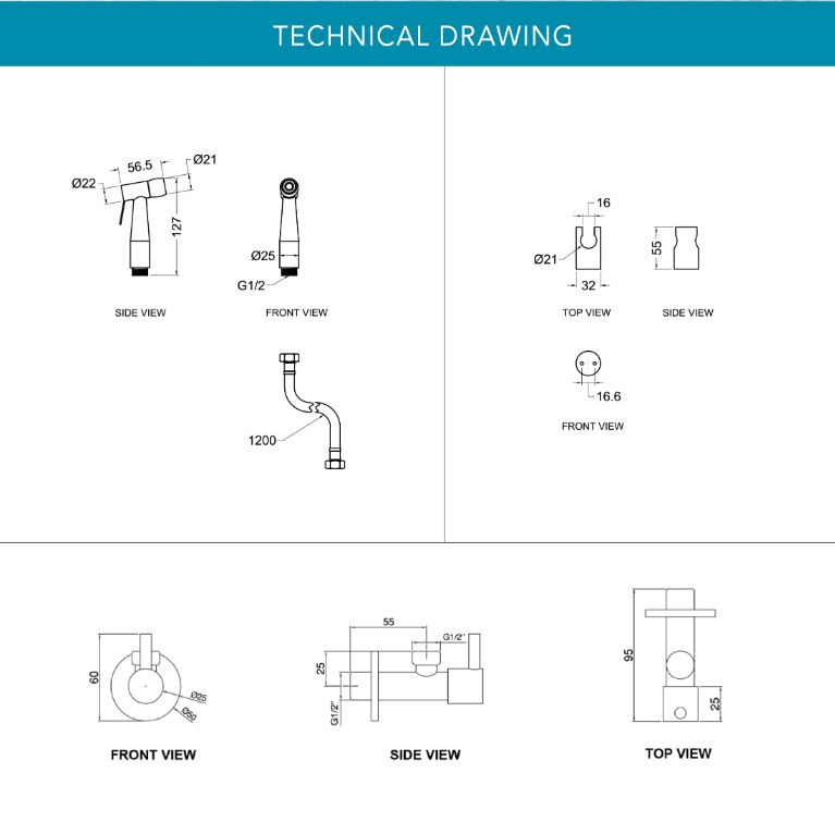 RIGEL Bidet Spray Set Rose Gold (Angle Valve & Bidet Sprayer) - SA8200 (RGP) | Shopee Singapore