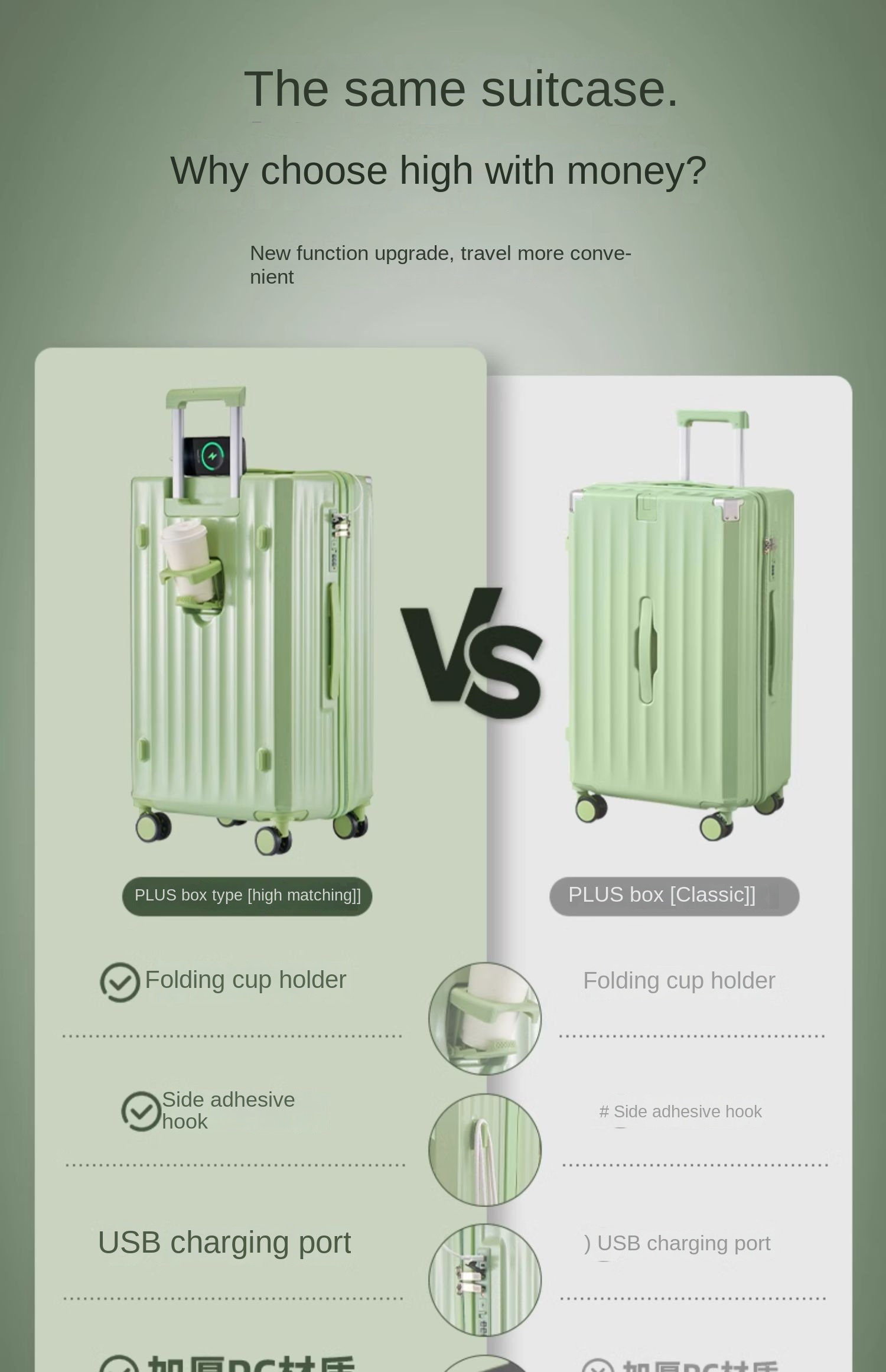 Multifunctional Large Capacity Suitcase Travel Luggage Trolley Case ...