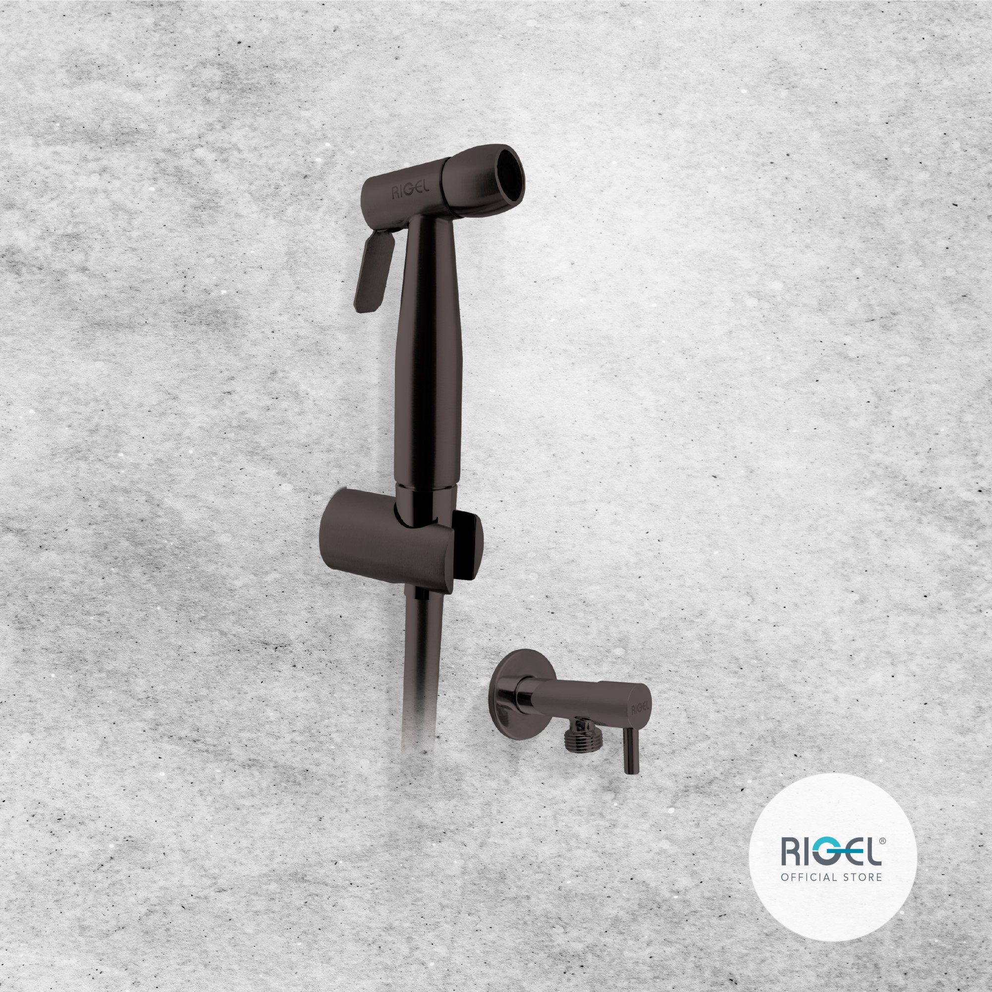 RIGEL Gunmetal Bidet Spray Set (Angle Valve & Bidet Sprayer) - SA8200 (GUN) | Shopee Singapore