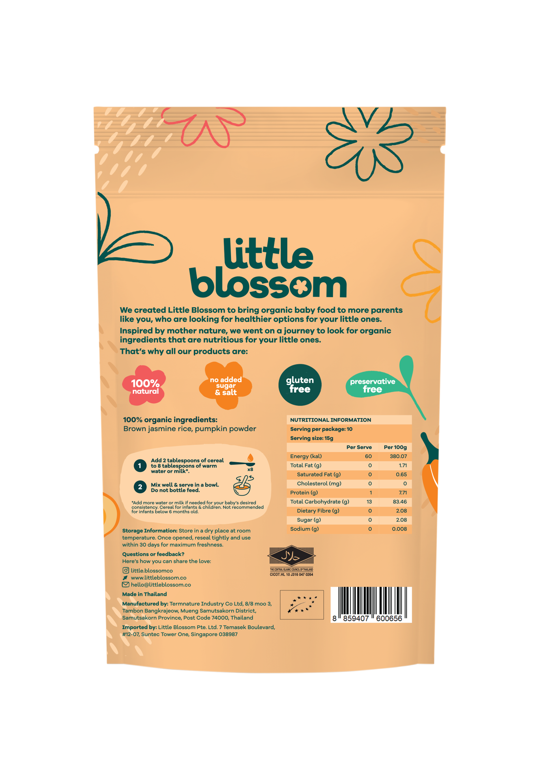 Little Blossom Organic Brown Rice Cereal [4 Flavours] | Shopee Singapore