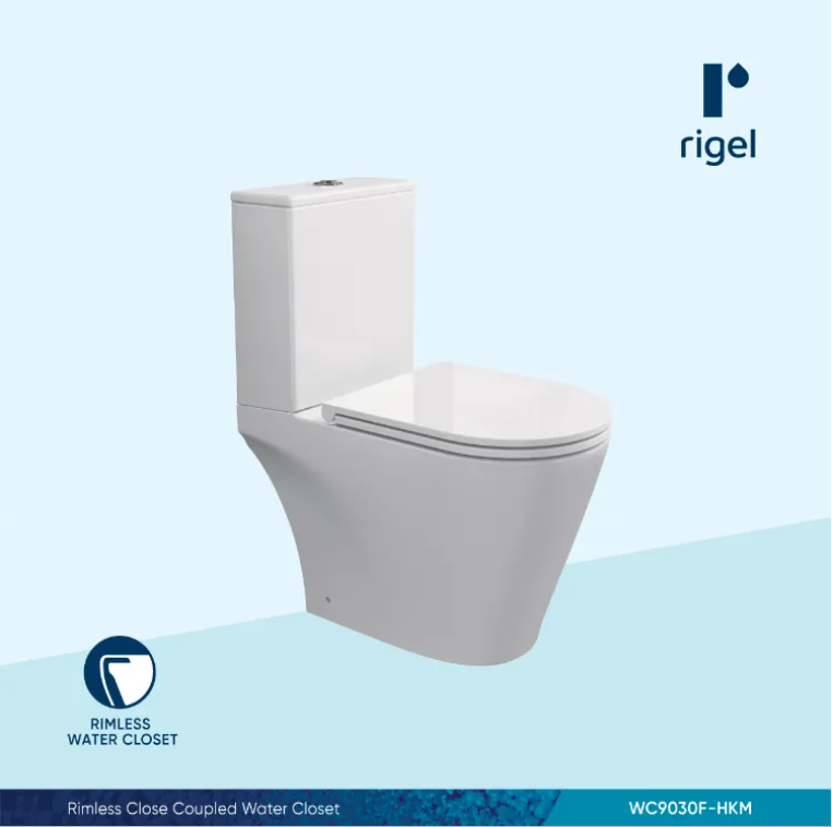 RIGEL Gallant Rimless Toilet Bowl with optional upgrade to Manual Bidet ...