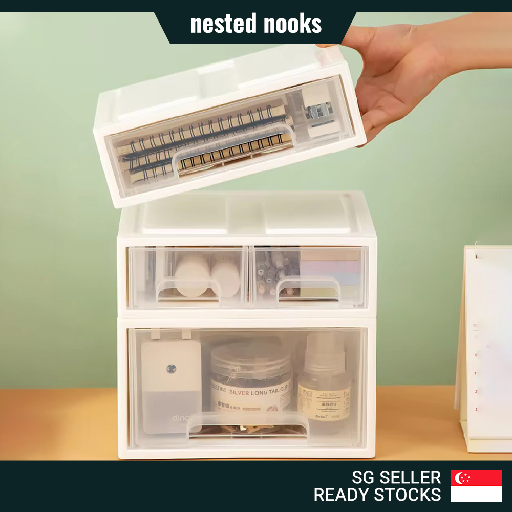 Desktop Stationery Drawer Storage Box Office Sundries Box Stackable ...