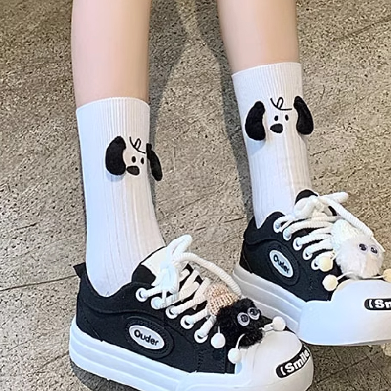 [🇸🇬SG Ready Stock] Unisex Swingy Dog Ears Mid Calf Sock | Shopee Singapore