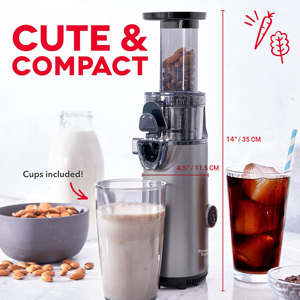 Russell Taylors Masticating Cold Press Compact Slow Juicer SJ1 | Shopee ...