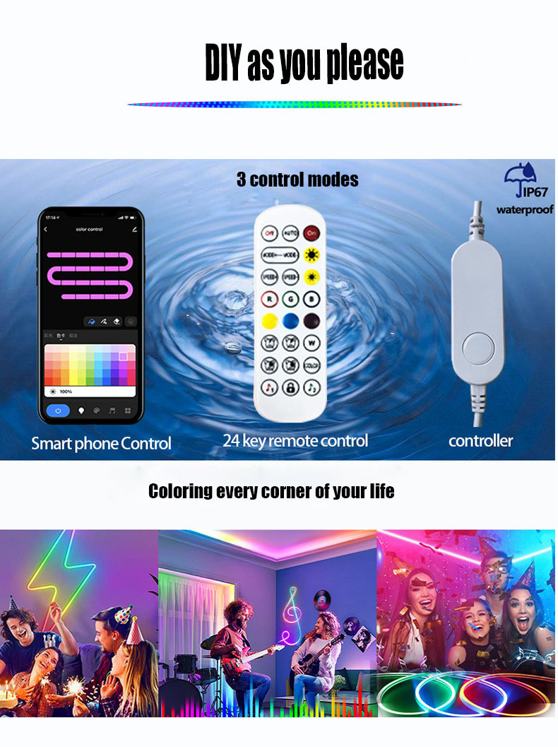 🇸🇬 [READY STOCK] Symphony Neon Led Light Strip Music IP67 Flexible LED ...