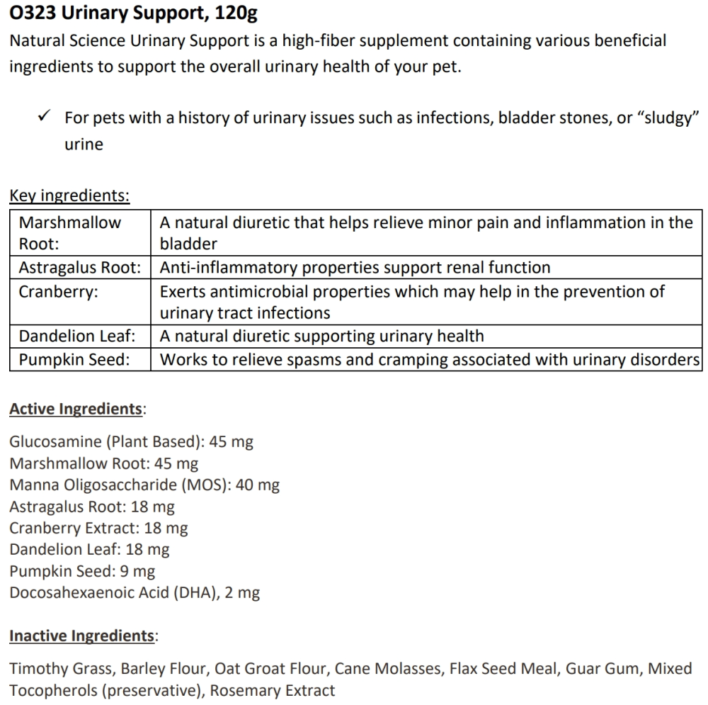 Oxbow Natural Science Digestive/Urinary/Joint/Multi-Vitamin/Vitamin C ...