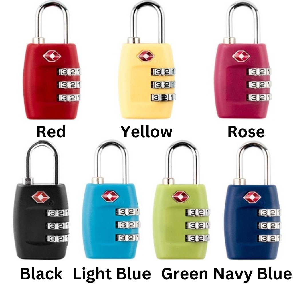 TSA Luggage Lock 3 Digit Combination Cable Padlock For Travel Suitcase ...