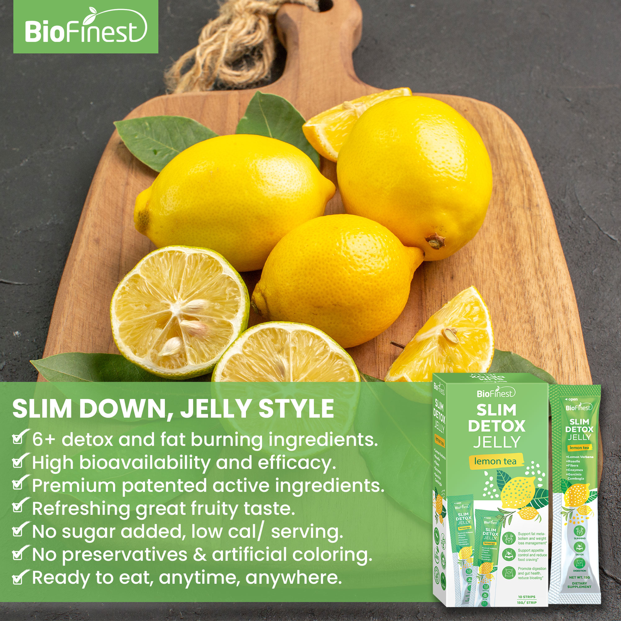 Biofinest Slim Detox Jelly Supplement - Garcinia Enzyme Fiber Fat ...