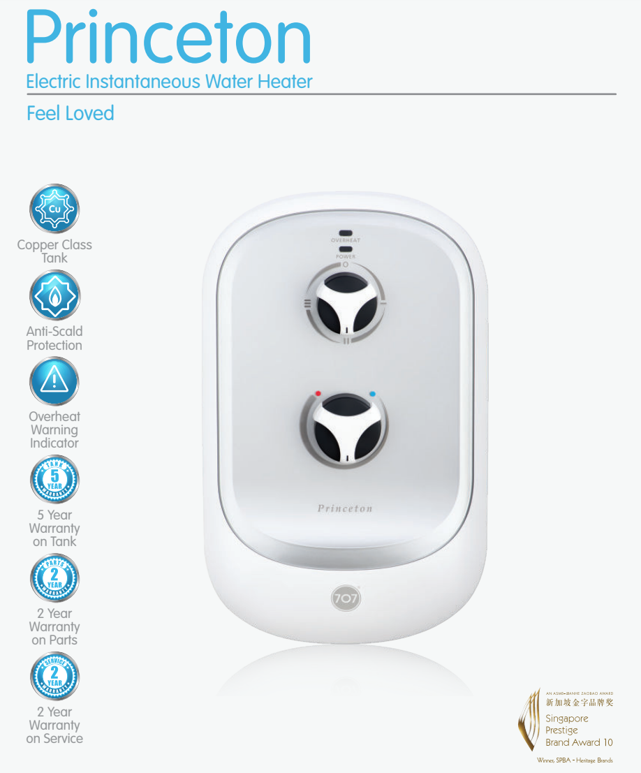 707 Princeton [FREE INSTALL] Instant Water Heater | Shopee Singapore