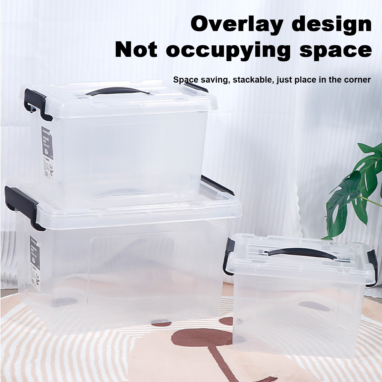 【SG】ISIYINER Transparent Storage Box / Stackable Box Storage Container ...