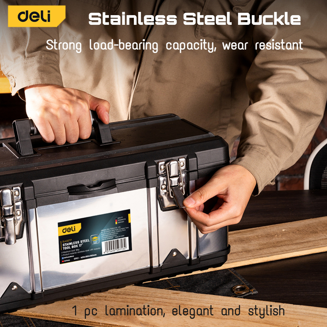 (SG Stock) DELI 2- layer Stainless Steel Hardware Storage Tool Box ...