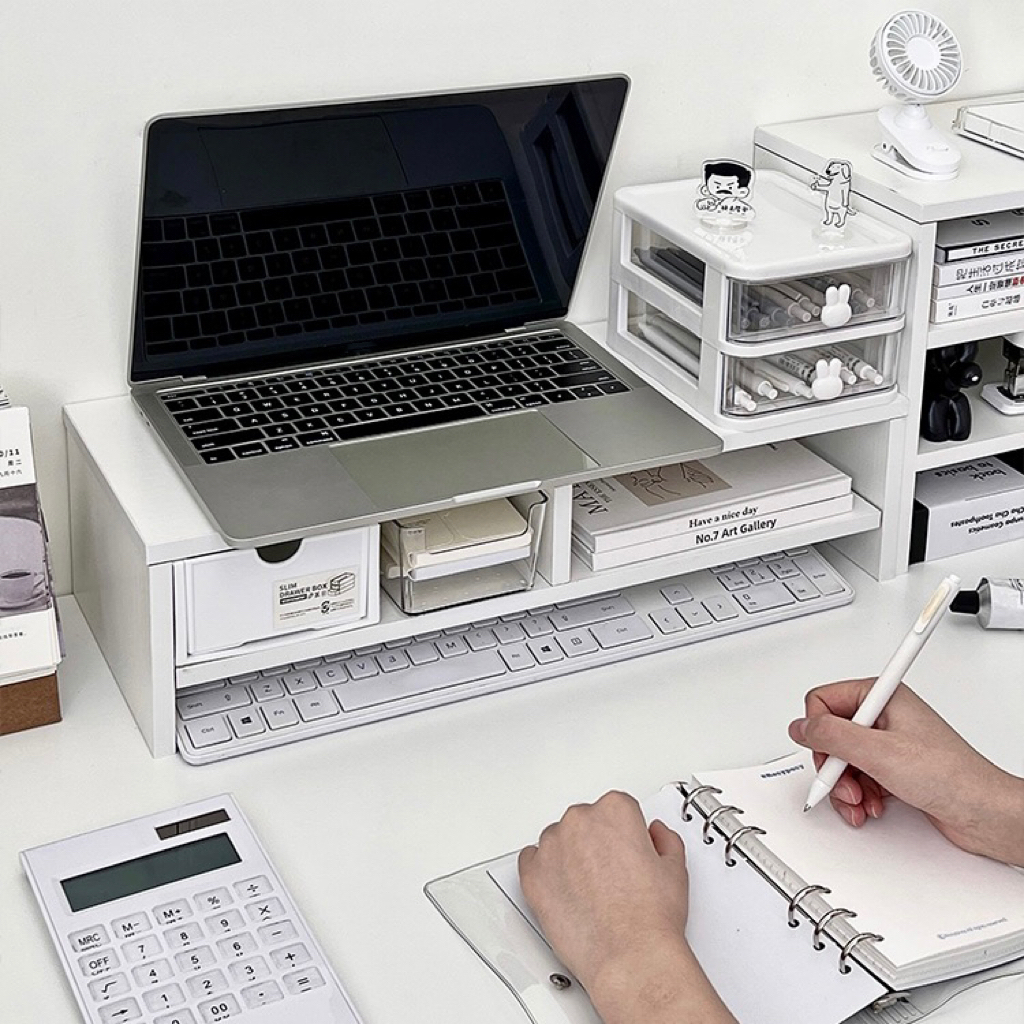 🔥SG LOCAL STOCK🔥Multi-functional Office Computer Monitor Shelf Wooden ...