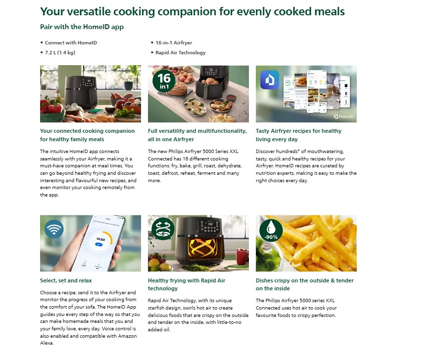 PHILIPS HD9285/91 1.4KG XXL CONNECTED AIRFRYER HD9285 SERIES 5000 ...