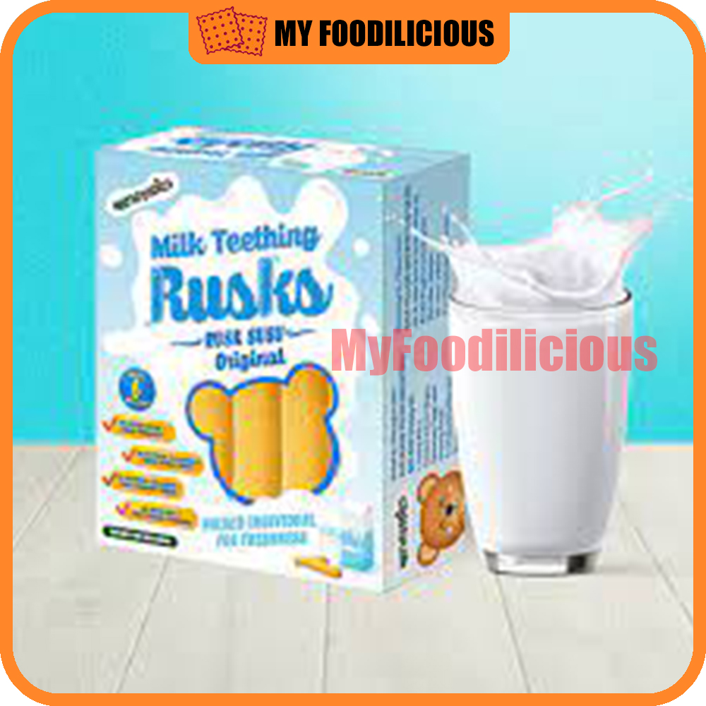 Natufoodies Baby Milk Teething Rusks Cracker 90g 6 Months Rusk Susu ...