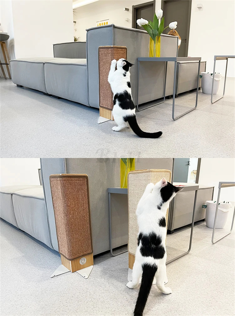 Cat Scratching Post Board for Sofa Protection Solid Wood Sisal Claw ...