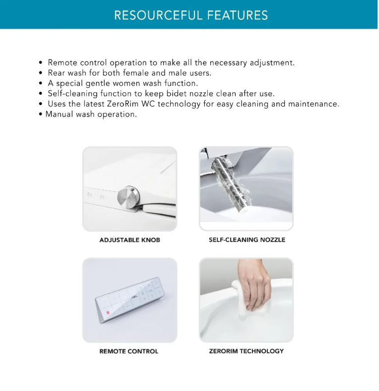 RIGEL Gallant Smart Wall Hung Toilet Bowl complete with concealed ...