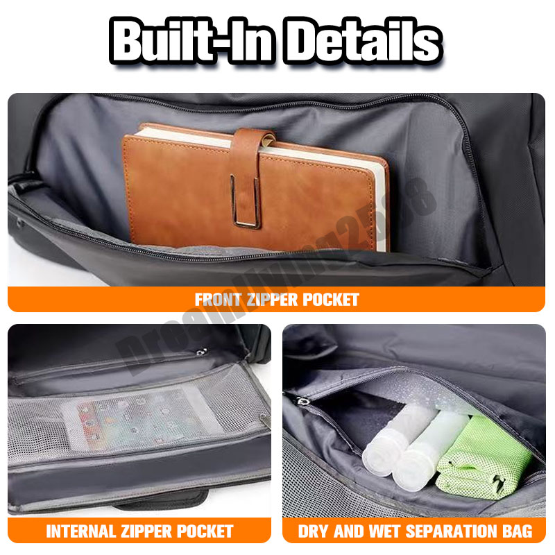 Large Capacity Foldable Duffle Bag Travel Backpack Bag Waterproof Hand ...