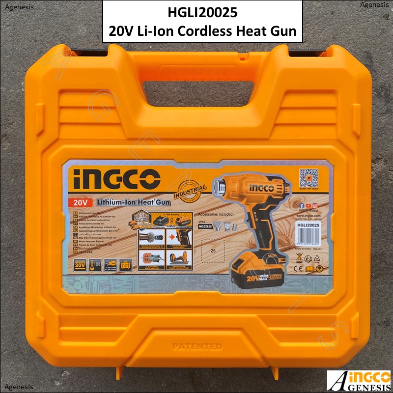 INGCO 20V Li-Ion Heat Gun HGLI2006 HGLI20025 (Bare Unit or Full Set ...
