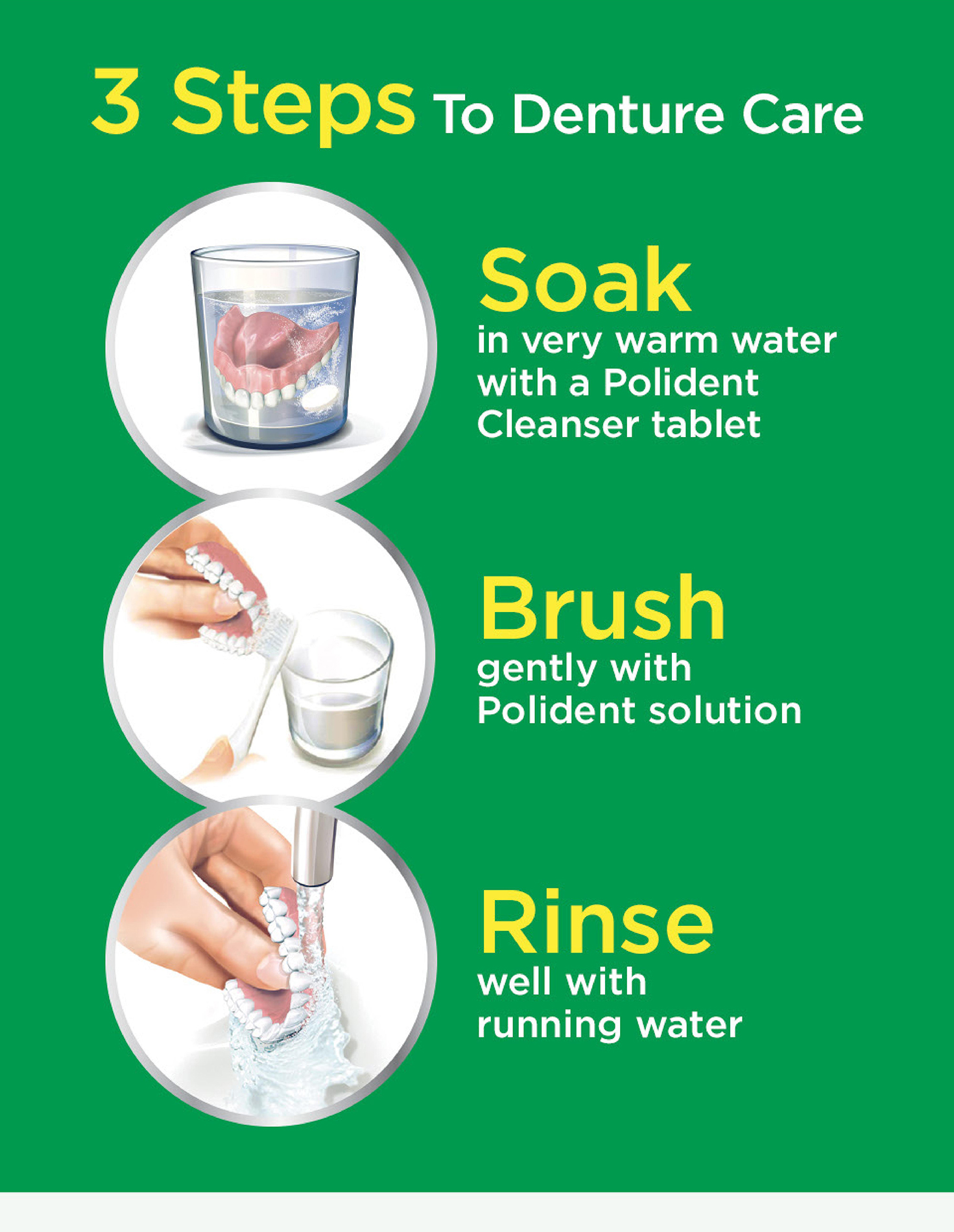 [2 Packs] POLIDENT 3 Minute Daily Denture Cleanser, Ultra-fast Deep ...