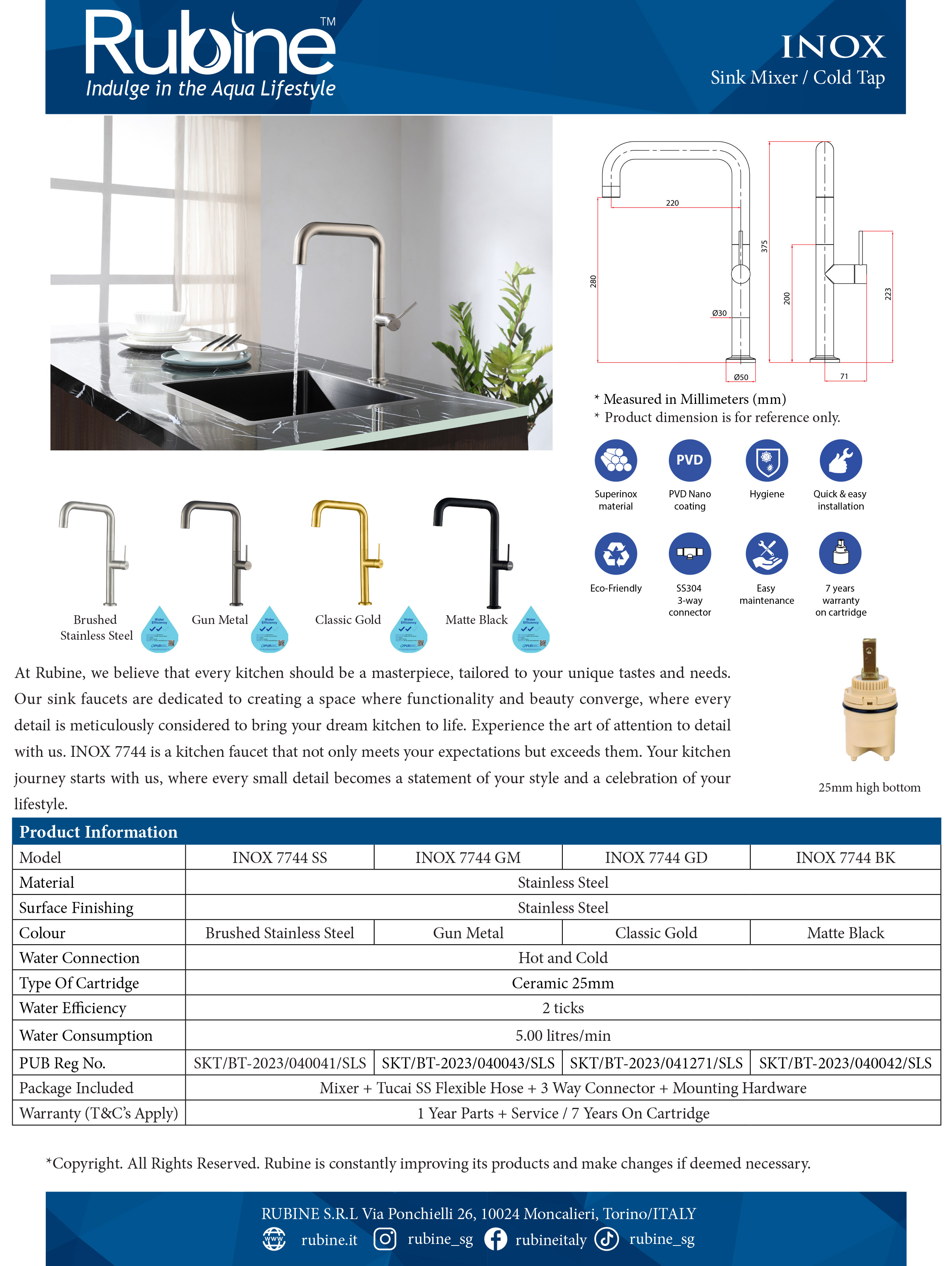 Rubine x sgPlumbMart INOX Stainless Steel Sink Tap INOX 7744-SS ...