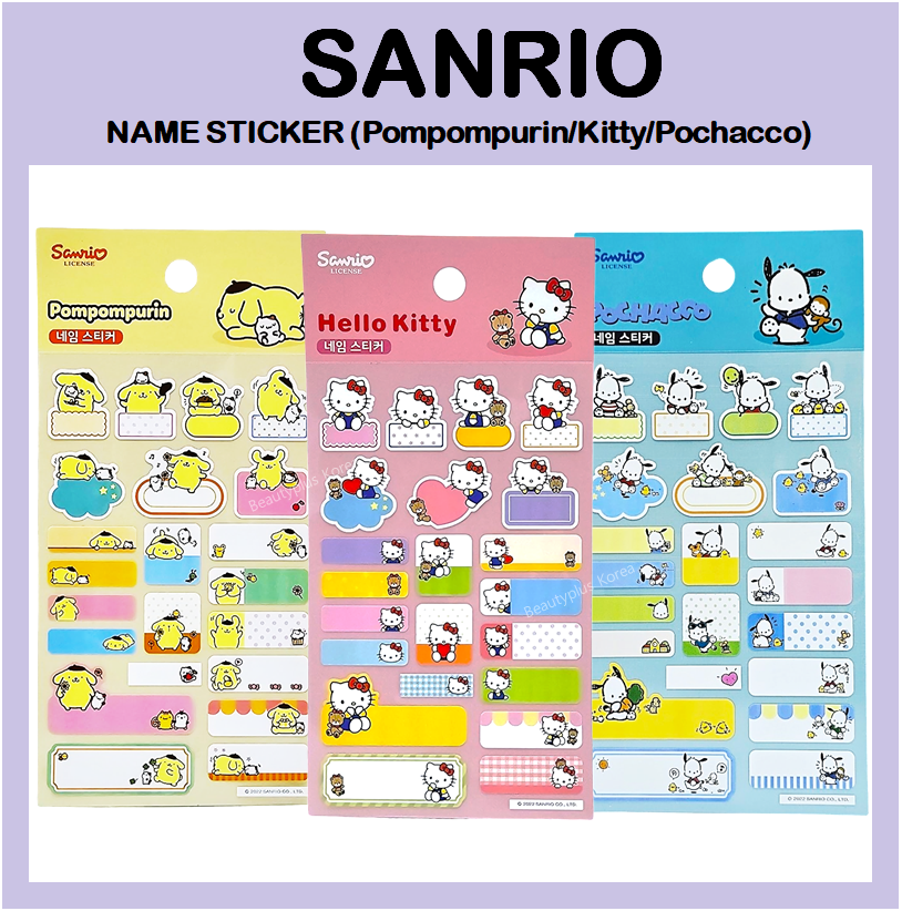 [SANRIO] NAME STICKER (Pompompurin/Kitty/Pochacco) | Shopee Singapore