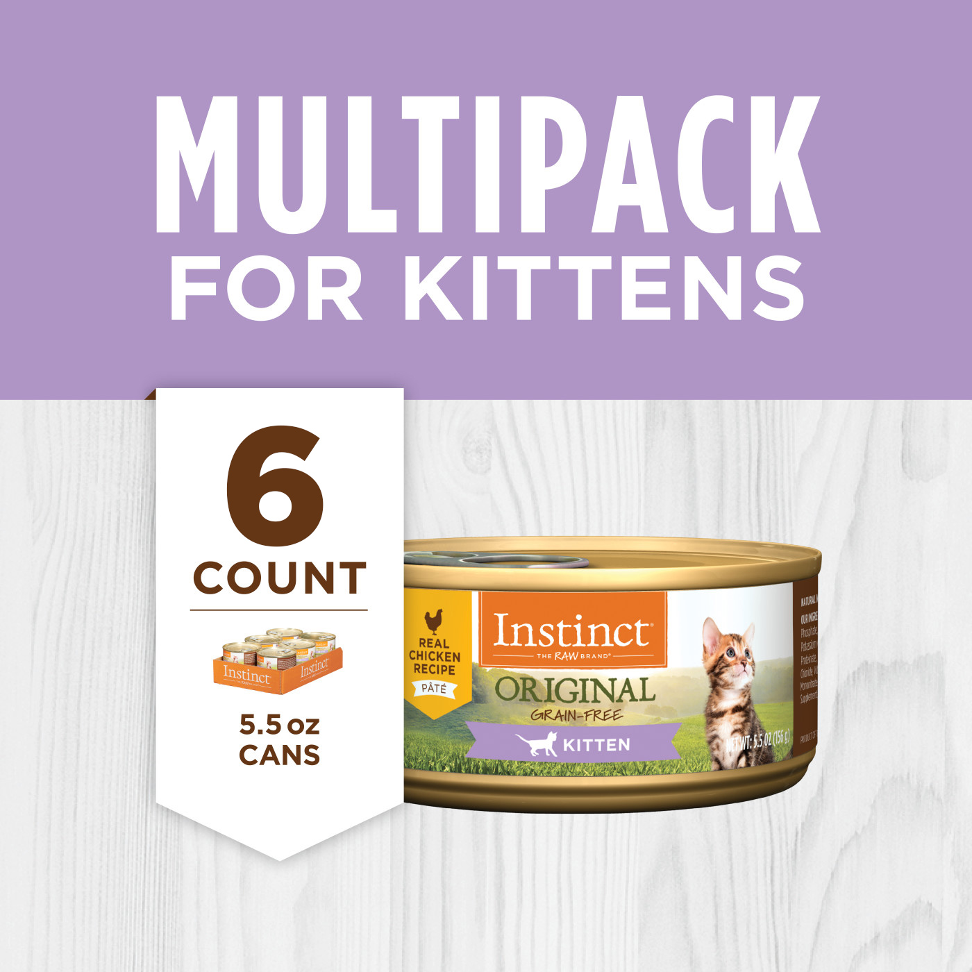 Instinct Original Kitten Grain Free Pate Cat Food 156g x 6 cans | Shopee Singapore