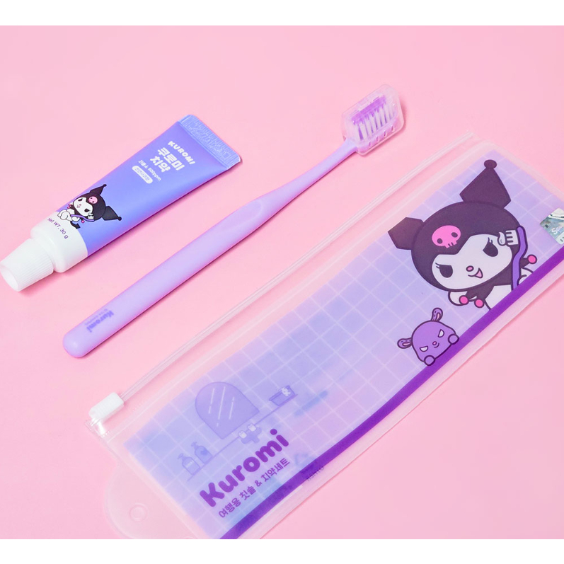 [SANRIO] ATEX Travel Toothbrush+Toothpaste set Kuromi/Cinnamoroll ...