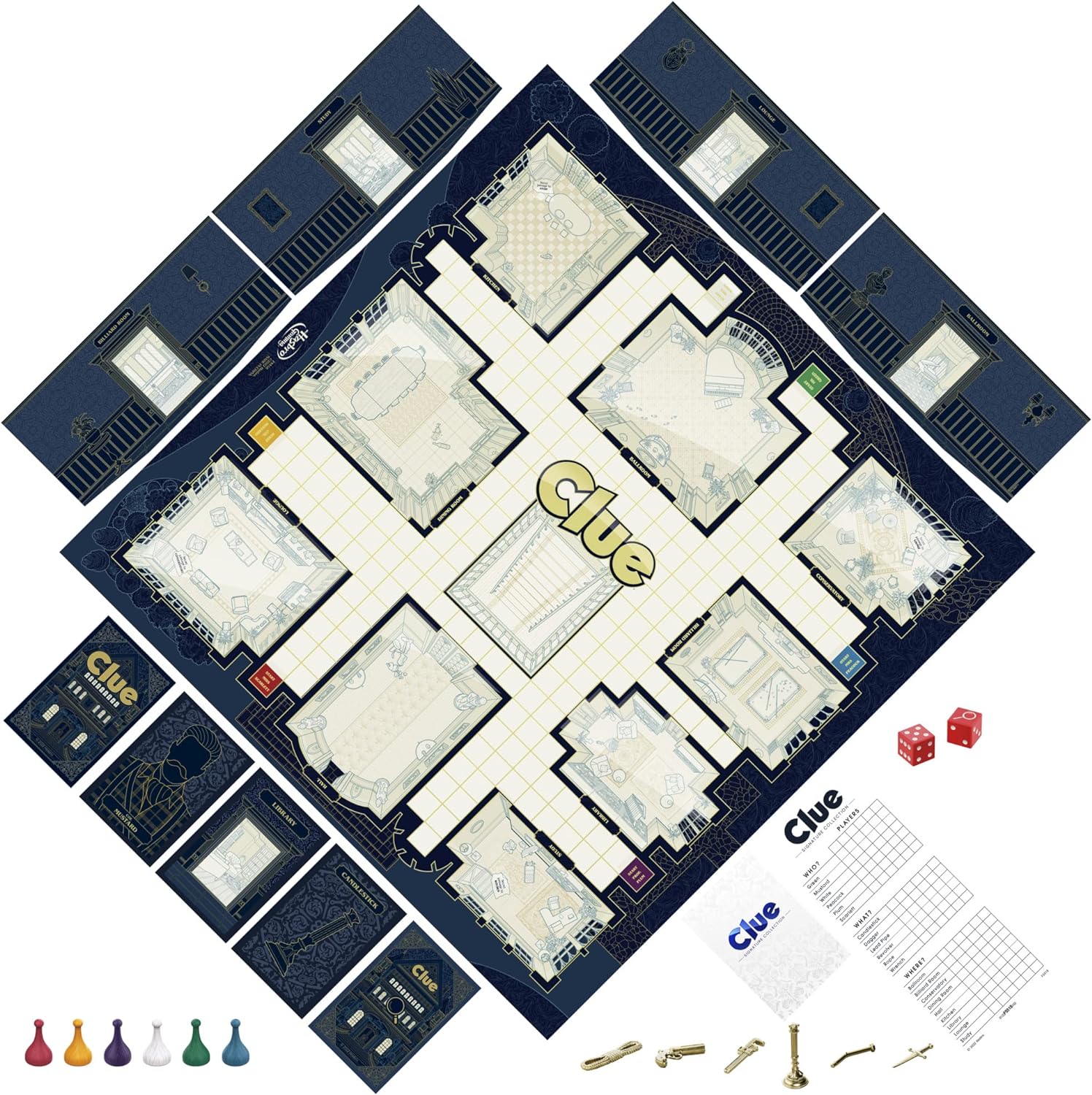 CLUE Signature Collection Family Board Game for 2 to 6 Players, Premium ...
