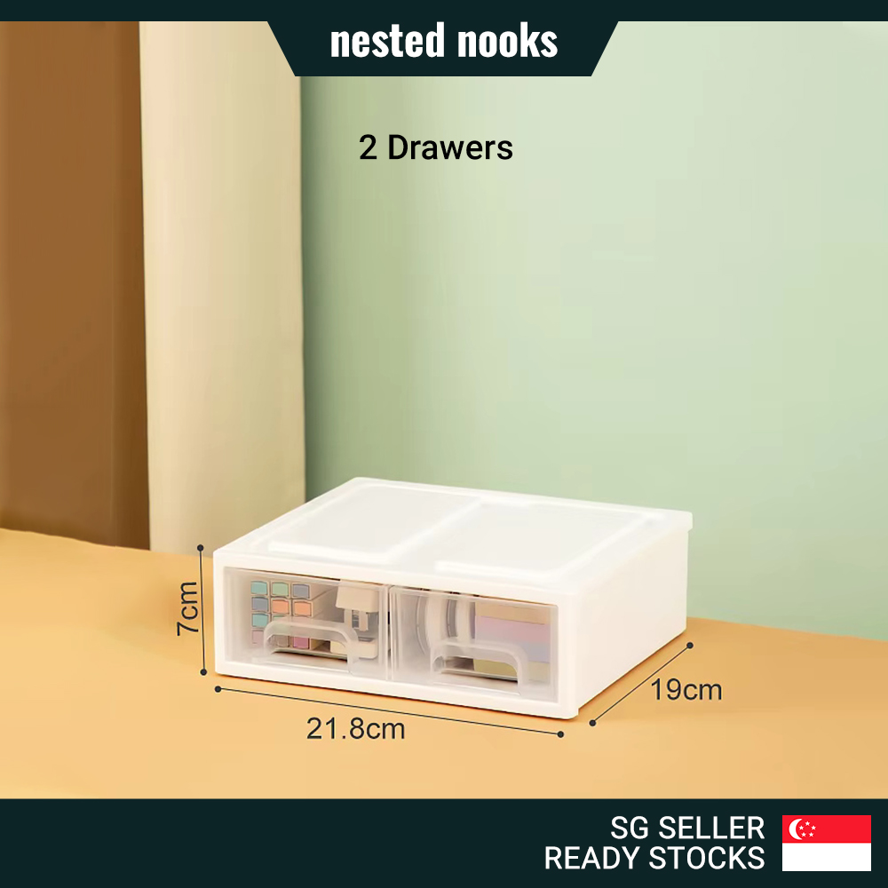 Desktop Stationery Drawer Storage Box Office Sundries Box Stackable ...