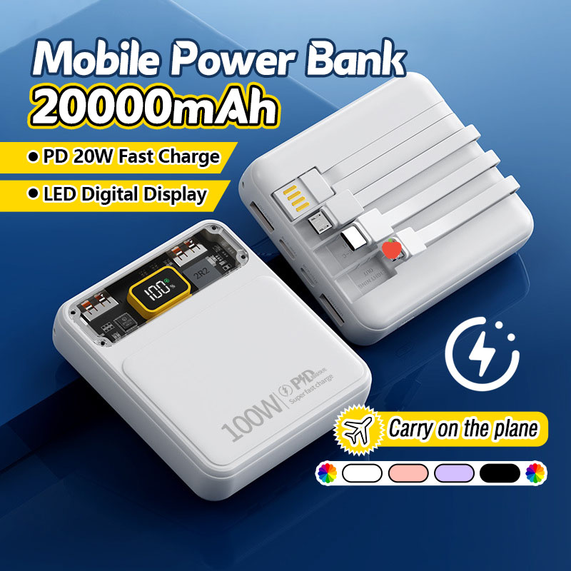 [Local Stock] 20000 mAh Power Bank Mini Portable Powerbank Fast ...