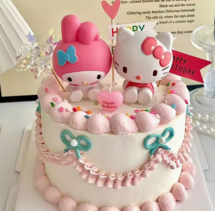 Sanrio Cake Cupcake Topper Set Birthday Party Cake Decor Set Hello ...